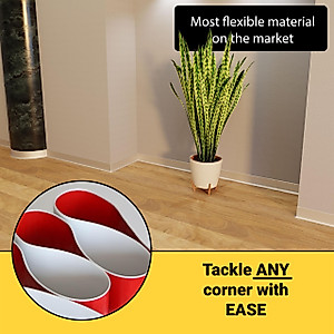 PAGONA Floor Trim Molding, Trim for Walls, Peel and Stick Baseboard, Flexible Trim Moulding, Skirting Boards for Walls, Flexible Baseboard Molding Trim, Wall Molding Trim, 4 Inch x 20 Feet