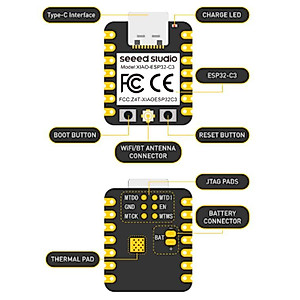 NTTHAM Seeed Studio XIAO ESP32C3 WiFi Development Board UART IIC IIS, SPI GPIO(PWM) ADC 3.3V 5V