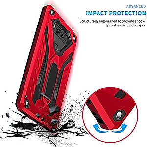 AFARER Case Compatible with LG V20 5.7 inch, Military Grade 12ft Drop Tested Protective Case with Kickstand,Military Armor Dual Layer Protective Cover - Red