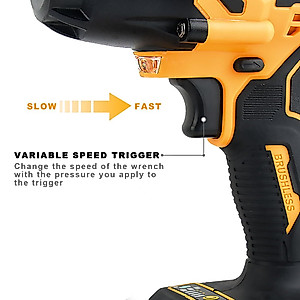 AUTOJARE Cordless Impact Wrench 1/2 inch 479 Ft-Lbs(650 N.m) Brushless Power Impact Wrenches 3 In 1 Electric Impact Wrench With 2 x 4.0A Battery, 6 Sockets, 5 Drill, 3 Screw, Fast Charger