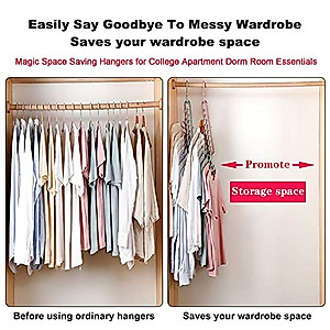 HEYHOUSE Closet Organizers and Storage,College Dorm Room Essentials,Pack of 10 Multifunctional Closet Organizer Magic Space Saving Hangers with 9 Holes Closet Storage Organization for Wardrobe Closet
