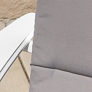 Christopher Knight Home Amenda Outdoor Acacia Wood Folding Adirondack Chairs with Cushions (Set of 4), Gray, White + Grey