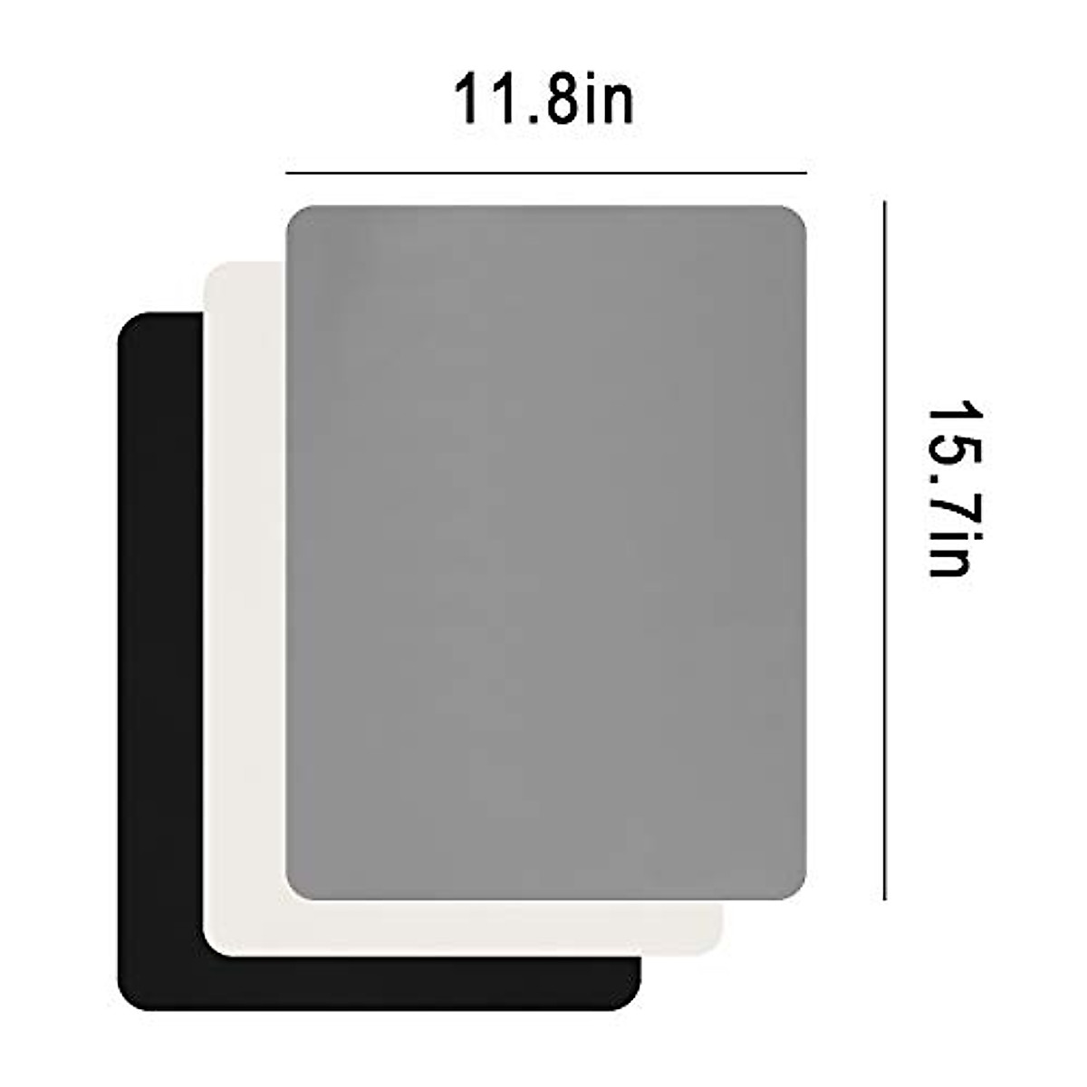 3 Pack Silicone Sheet for Crafts, Resin Jewelry Casting Molds Mat, Food Grade Silicone Placemat, Multipurpose Table Protector, Nonstick Nonskid Heat-Resistant, Black & Gray & Beige (15.7 x 11.8 inch)
