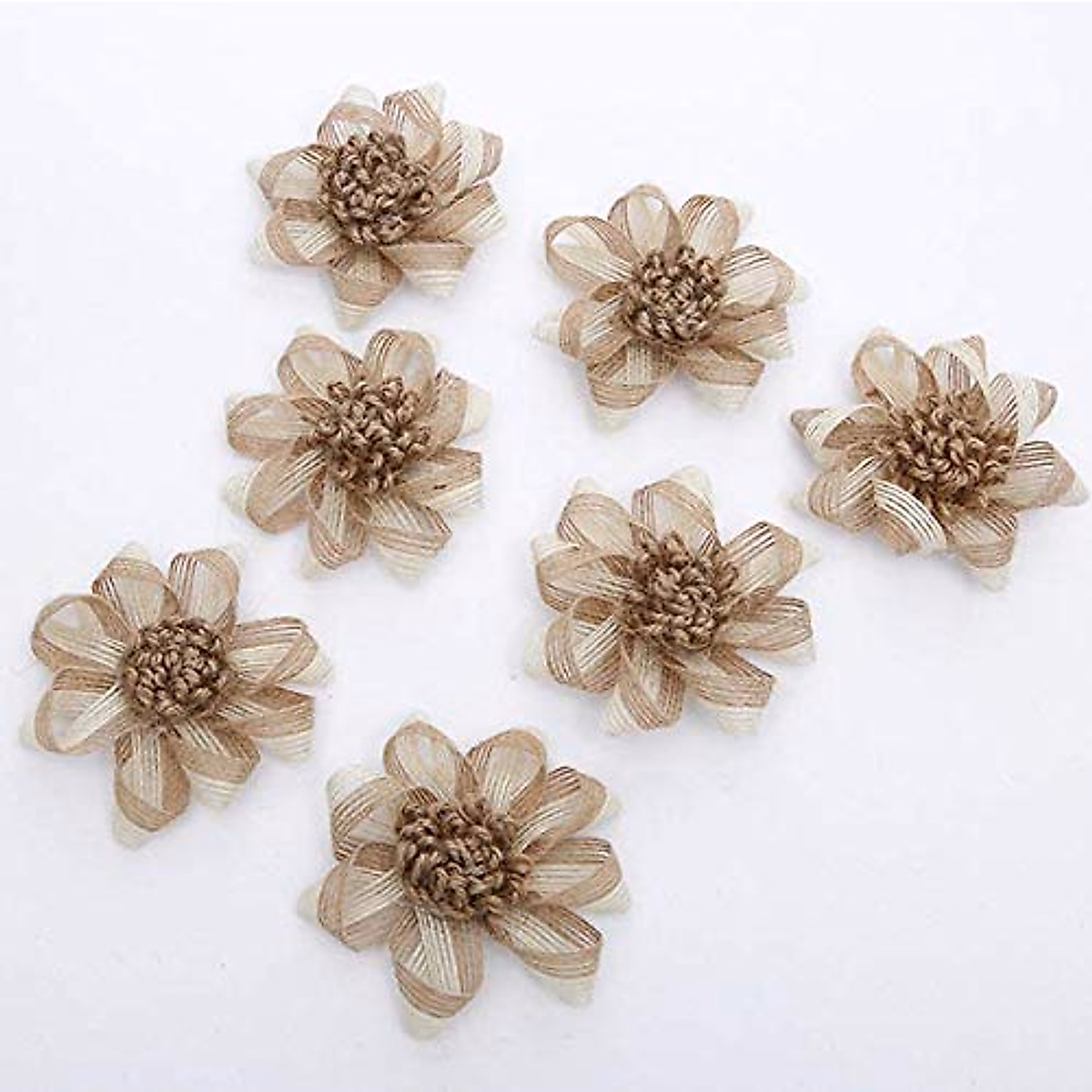 9 Pcs 3.15 Inch Vintage Jute Burlap Flowers Handmade Burlap Rose Flowers Jute Twine Burlap Flowers Rustic Lace Rose for DIY Handmade Floral Crafts Making Home Wedding Party Decoration