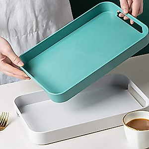 Serving Tray Fashion Simple Rectangular Tray Household Breakfast Tray Dessert Tea Tray Commercial Tea Cup Storage Tray 2 Color
