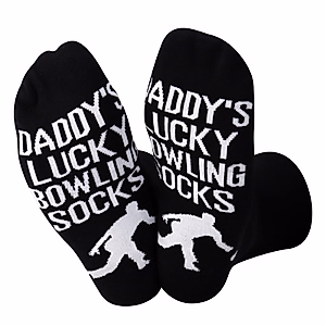 TSOTMO Men’s Sports Socks Bowling Socks Daddy's Lucky Bowling Socks Gift For Men Bowling Lover Player Socks Gift Bowlers Gift (Dad Bowling)