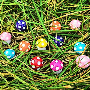 20Pcs Fairy Garden Mushrooms - Mini Mushroom Miniature Figurines for Micro Landscape/Bonsai Craft (Miniature Mushroom， 20Pcs)