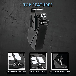 Bsk Bio Keypad Pistol Safe, Black, Pistol Keypad Biometric Safe