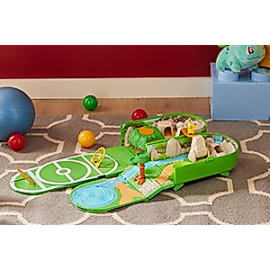 Pokémon Carry Case Playset, Feat. Different Locations Within One Playset, with 2-Inch Pikachu Figure, Treetop Trap Door, Battle Area, Hidden Cave and More - Easily Folds into a Backpack