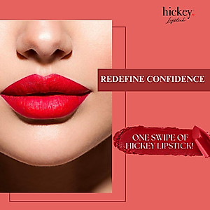 Hickey Lipstick Mile High Organic Perfect Red Lipstick Refill - Long Lasting Lipstick for Women - Hydrating & Moisturizing Shade, Best Lip Color for Women, Gluten-Free & Vegan with Highly Pigmented