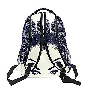 ALAZA African American Woman With Curly Hair Large Backpack Personalized Laptop iPad Tablet Travel School Bag with Multiple Pockets