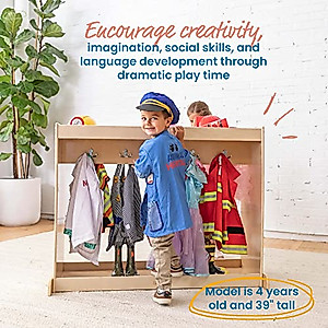 ECR4Kids Streamline Dress-Up Island, Costume Organizer, Natural