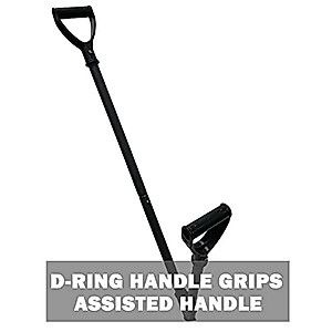 Snow Shovel for Driveway - 18-in Strain-Reducing Snow Shovel with Assisted Handle, Multifunction Emergency Snow Shovel, Lightweight Portable Sport Utility Shovel for Car Home Garage Garden (Black)