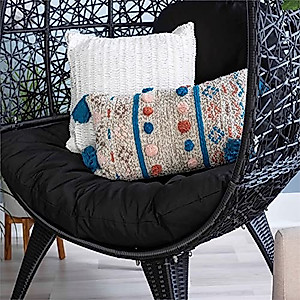 Linon Cloyd Metal Indoor Outdoor Round Chair in Black