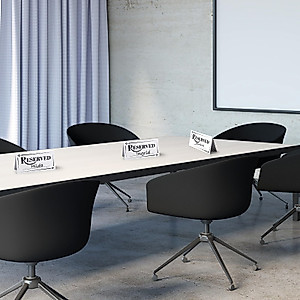 Resurhang 300 Pcs Paper Table Reserved Sign with Name Line Reserved Seating Signs Bulk Double Sided Signs for Reserving Seats Restaurant Wedding Reception Church Board Business Meeting (White Black)