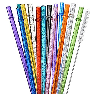 ALINK 13 IN Glitter Straws + Pink Straws for Stanley 40 OZ Tumbler