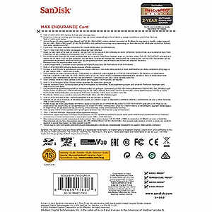 SanDisk 256GB MAX Endurance microSDXC Card with Adapter for Home Security Cameras and Dash cams - C10, U3, V30, 4K UHD, Micro SD Card - SDSQQVR-256G-GN6IA