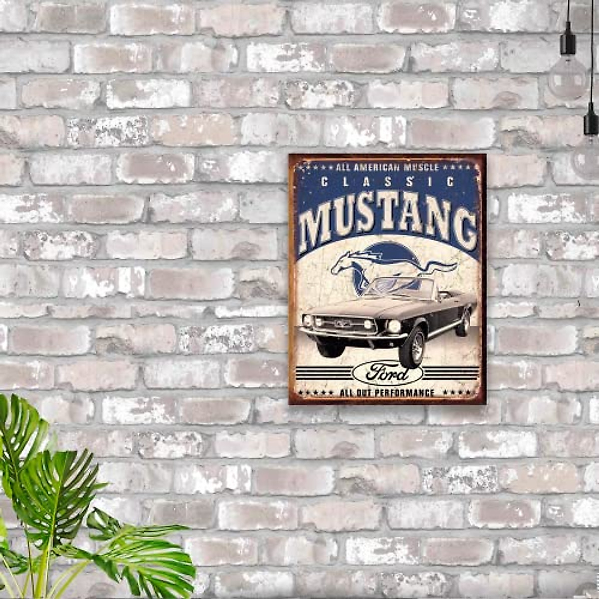 Ford Mustang Vintage Tin Sign – Retro Wall Decor for Car Enthusiasts
