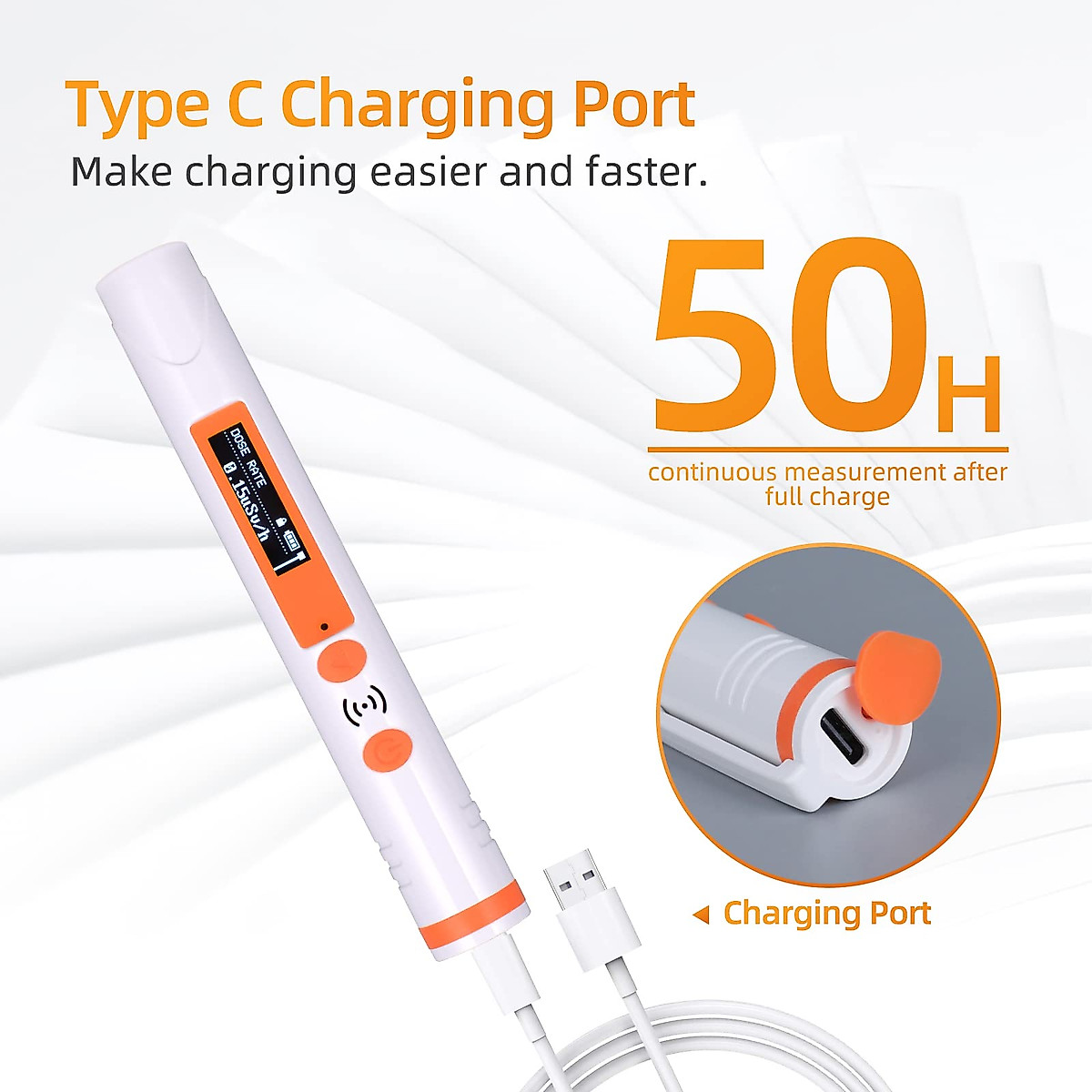 Geiger Counter Nuclear Radiation Detector, High Accuracy Beta Gamma X-Ray Radiation Monitor, Professional Mini Radioactive Dosimeter Digital Radioactive Tester with Sound Light Alarm