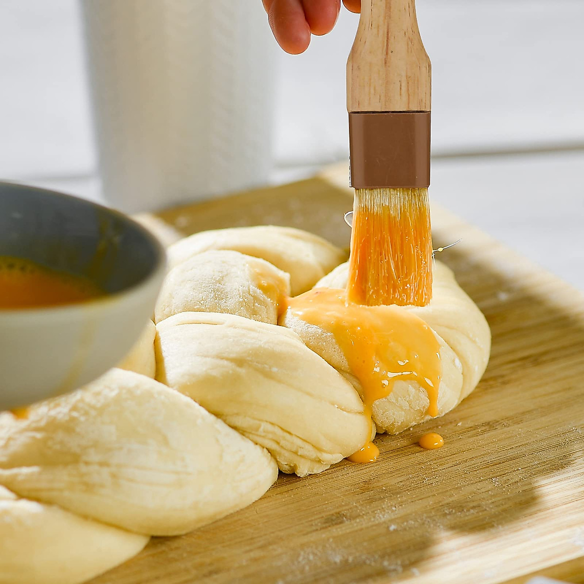 Pastry Basting Brushes, 2PCS Oil Brushes Boar Bristle Brushes BBQ Brushes for Sauce BBQ Basting Brush Kitchen Brush for Oil Egg Spread Marinade Sauce (2 Specifications)