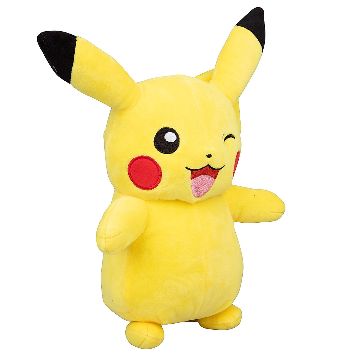 Pokemon 12" Large Winking Pikachu Plush - Officially Licensed - Generation 1 Figure - Authentic Soft Stuffed Animal Toy - Valentine's Day & Easter Basket Stuffer Gift for Kids, Boys, Girls - 2+