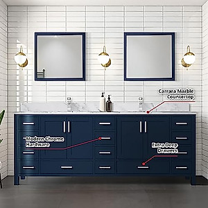 Bell+Modern Big Sur 84 in. W x 22 in. D Navy Blue Double Bath Vanity
