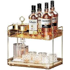 Seoneiro Whiskey Tray, Glass Cup Rack, Mug Holder, Coffee Cup Organizer, Bathroom Countertop Organizer Organizer with Drain Board Wine Glass Decorative Organizer, Food Tray, Kitchen Spice Rack