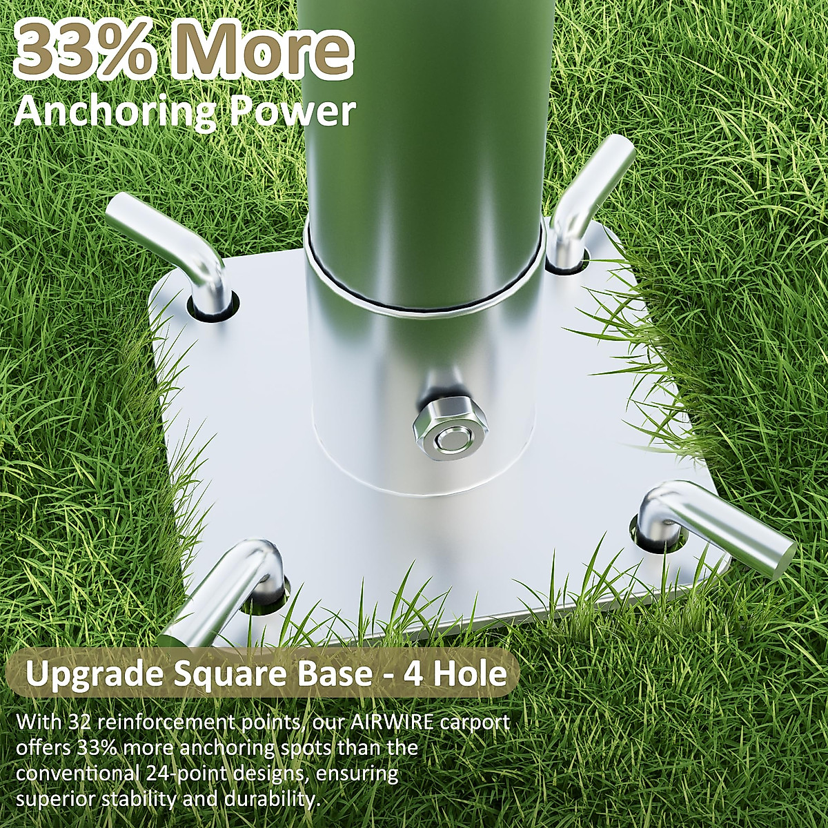 AirWire Carport 12' x 20' Heavy Duty Portable Garage, Carport Canopy with Side-Opening Door & Roll-Up Windows, Car Canopy Reinforced Four-Hole Base for Car, Truck, Boat, Party, Black