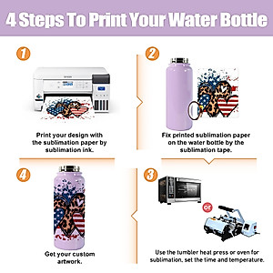 FECBK 4 Pack Sublimation Water Bottle Blanks 25 oz Sublimation Sports Water Bottles with Lid and Portable Rope Stainless Steel Insulated Sublimation Tumbler Blanks Flask for Sports Travel Gym, Purple