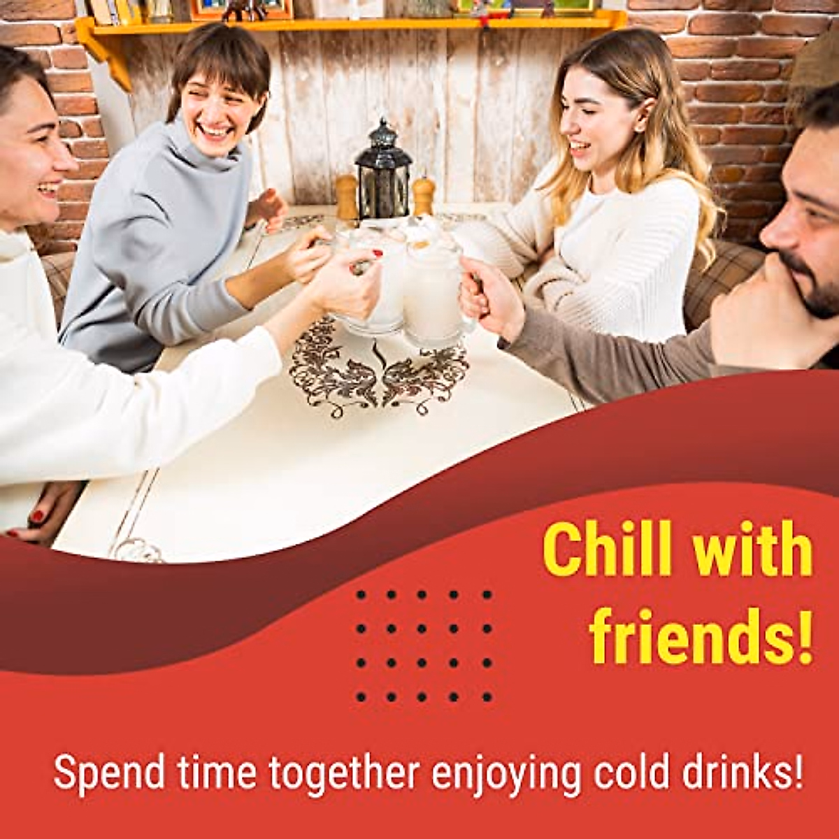 Granatan Set of 2 Frozen Beer Mugs For Freezer, Double Walled Beer Mugs With Handles, 16oz Clear Frozen Beer Mugs