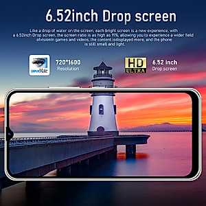 GAMAKOO G23 Unlocked Cell Phone 64GB+4GB Dual SIM 6.52” 4000mAh Battery 4G Android Smartphone 13MP+8MP Camera (White)