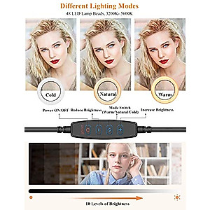 Video Conference Lighting,6.3" Selfie Ring Light with Clamp Mount for Video Conferencing,Webcam Light with 3 Light Modes&10 Level Dimmable for Laptop/PC Monitor/Desk/Bed/Office/Makeup/YouTube/TIK Tok