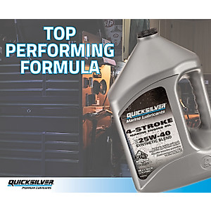 Quicksilver by Mercury Marine 25W-40 Synthetic Marine Engine Oil, 1 Qt.
