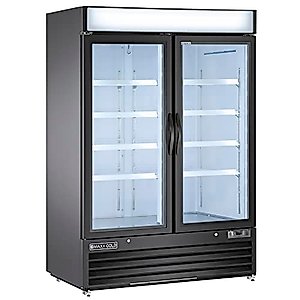 Maxx Cold MXM2-48RBHC, Double Door Merchandiser Refrigerator, Free Standing, 48 Cu. Ft. - Black