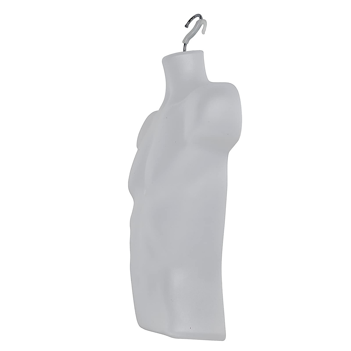 SSWBasics Male Molded Shatterproof Frosted Hanging Shirt Form with Hook - Fits Men's Sizes