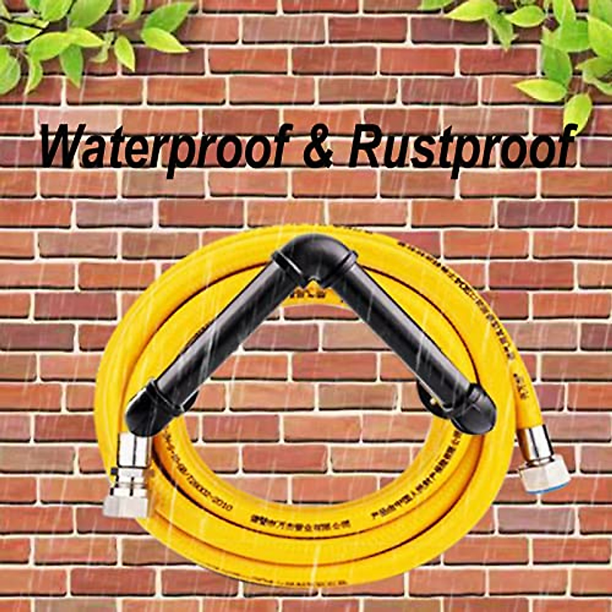psqoong Garden Hose Holder, Water Hose Holder Wall Mount, Hose Hanger Holds Up to 125 ft Water Hose, Garden Hose Storage, Heavy Duty Hose Caddy, Hose Hook, Hose Organizer for Outside