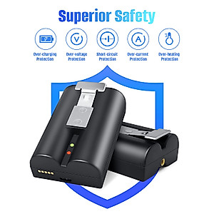 Necesa Rechargeable Battery R Video Doorbell 2/3/4 Replacement Camera Batteries 3.65V 6040mAh Cam Battery Upgraded Batteries Larger Capacity (2pcs)