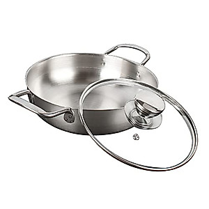 YARNOW 2pcs Stainless Steel Noodle Pot Pasta Cooker Korean Ramen Pot Korean Pots for Cooking Ramen Pot with Lid Cast Iron Pan Stir Fry Pan Large Soup Pot Big Noodles Cooking Pot with Lid