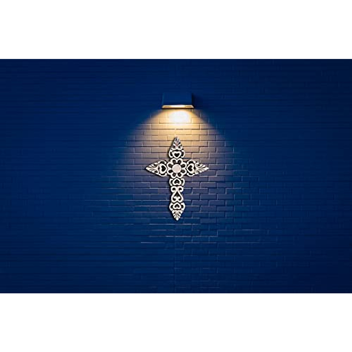 Ardour 9.7 Inch Antique Silver and Black Wall Cross For Home Decor.Metal Hanging Decorative Crosses Wall Decor.Cross For Wall Of Crosses,Religious Home Decor