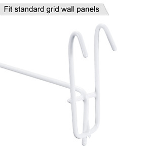 MECCANIXITY Grid Wall Display Hooks Store Garage Storage Wall Organizers 4 Inch White, Pack of 10