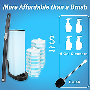 squish Disposable Toilet Brush Cleaning Kit with 16 Refills, Wall Mounted Toilet Brush with No Drilling Adhesive, Space Saving Toilet Cleaning System Kit