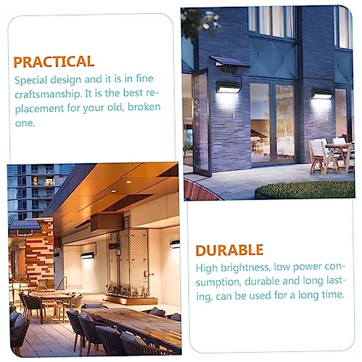 Housoutil 1 Set Solar Wall Light Solar Charging Solar Light Outdoor Sconce LED Wall Lamp Exterior Outdoor Wall Lights Solar Powered Lights Outdoor Outdoor Solar Lights for House