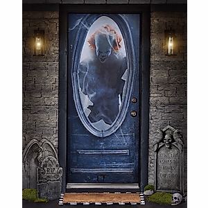 Spirit Halloween It Pennywise Door Cover | Officially Licensed | Halloween Décor | Horror Décor | Home Décor