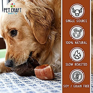 Pet Craft Supply All Natural Healthy Beef Butcher 12 Pack Bones Dog Chews Treats for Aggressive Chewers Long Lasting Rawhide Free Made in USA Premium Slow Roasted for Puppies Small Medium Large Dogs