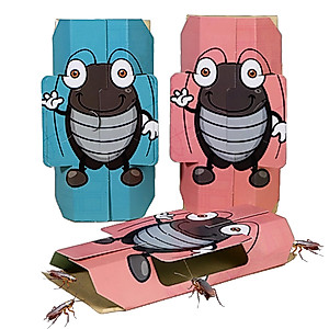 20 Packs Roach Trap Sticky Glue Traps Pink (10 Pcs) Blue (10 Pcs) for Cockroach & Bugs | Non-Toxic Long Lasting & Strong Sticky Cockroach Catcher | No Need to Chase a Cockroach with Your Shoe at Hand!