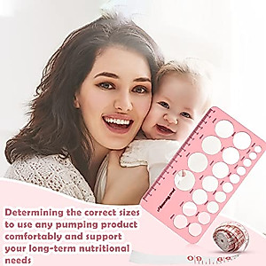 Nipple Rulers for Flange Sizing, Silicone & Soft Flange Size Measure for Nipples, Nipple Flange Measuring Tool with 1.5m Soft Tape Measure, Nipple Sizer Nipple Measurement Tool for Flanges (Pink)