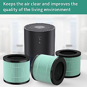 GoKBNY TPAP002 True HEPA Replacement Filter, Compatible with TOPPIN TPAP002 HEPA Purifier Comfy Air C1, Part# TPFF002, 4-IN-1 Filters（4-Pack）