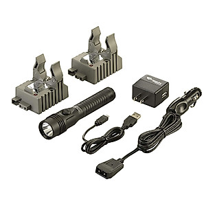 Streamlight 74620 Strion DS HL 700-Lumen Rechargeable Flashlight with 120-Volt/100-Volt AC Charger, Grip Ring, Black