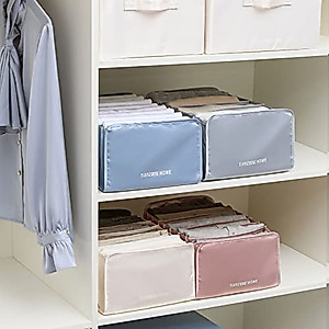 CANFOD 3-Piece Set Wardrobe Clothes Organizer for Drawers, Underwear Drawer Organizer, Closet Organizers and Storage for Folded Clothes (Large set (5L*1+7L*1+9L*1), Morandi Pink)