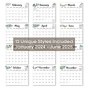 Aesthetic Magnetic Calendar For Refrigerator, Fridge Calendar Runs From January 2024 Until June 2025, 18 Monthly Refrigerator Calendar With Greenery Designs for Easy Organizing - Nature